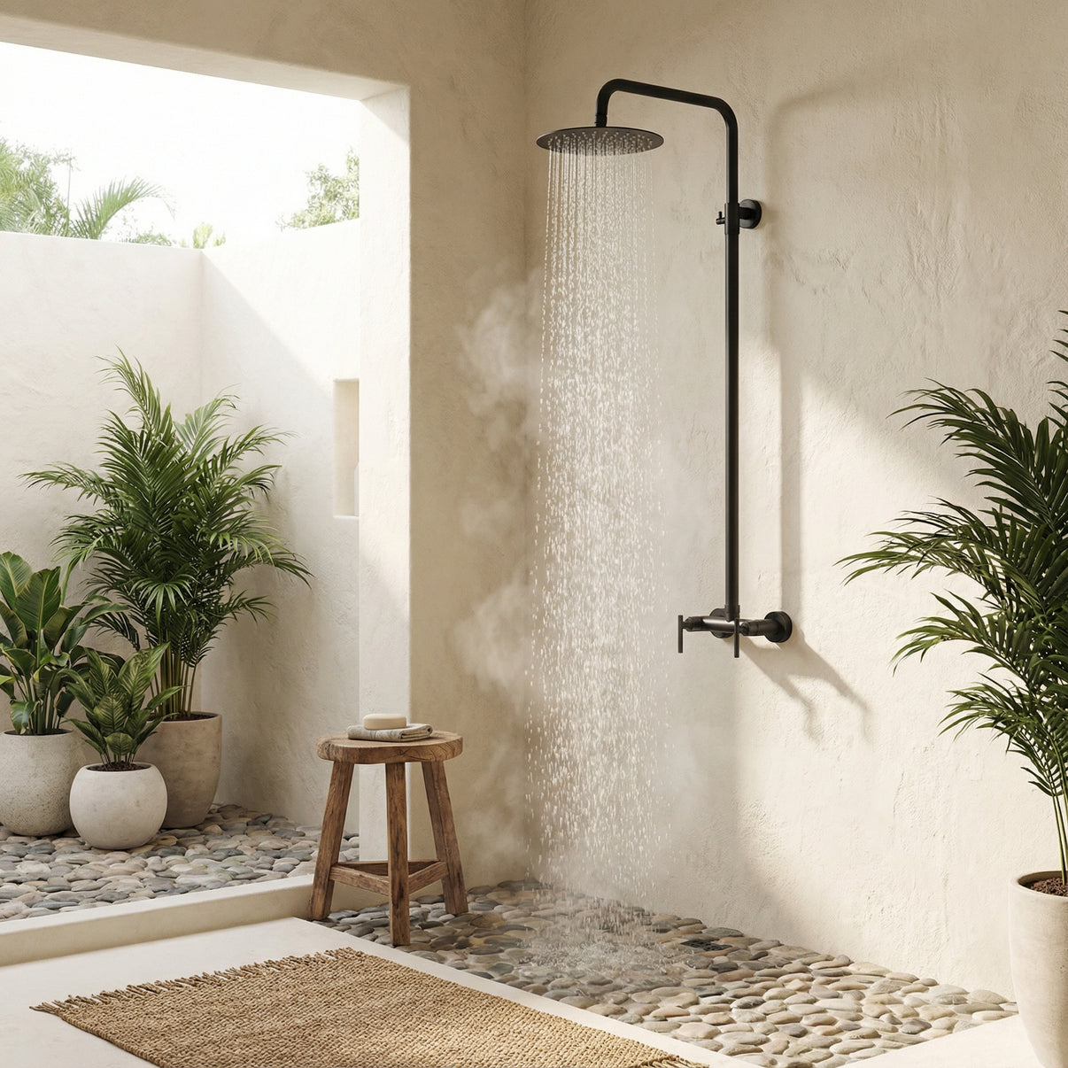 Lunetta Single Function Stainless Steel Outdoor Shower - Matte Black ...